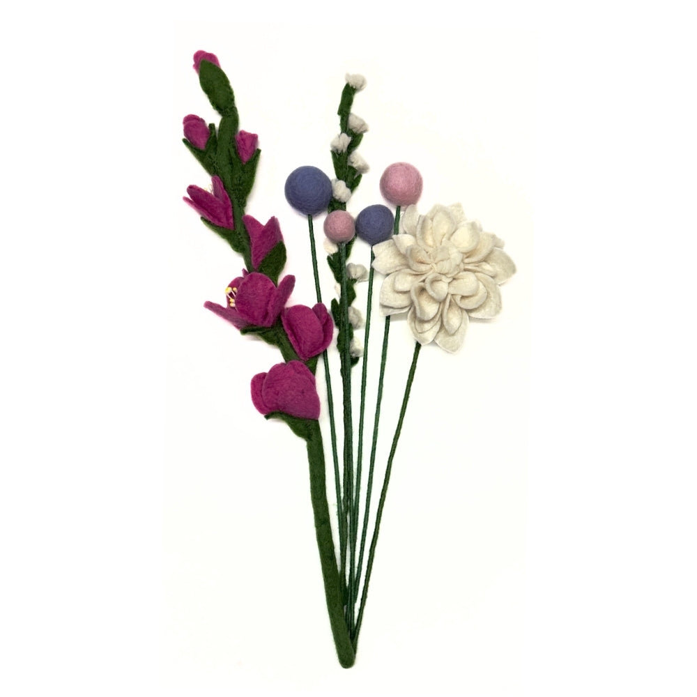 Humble Hilo Handmade Felt Bouquet Blossoms in Orange and White ...