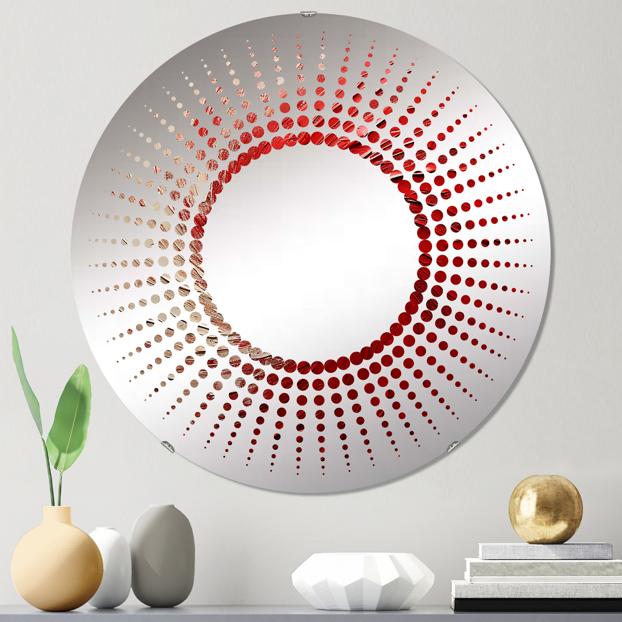 East Urban Home Red And White Whimsical Whirl Spiral - Starburst ...