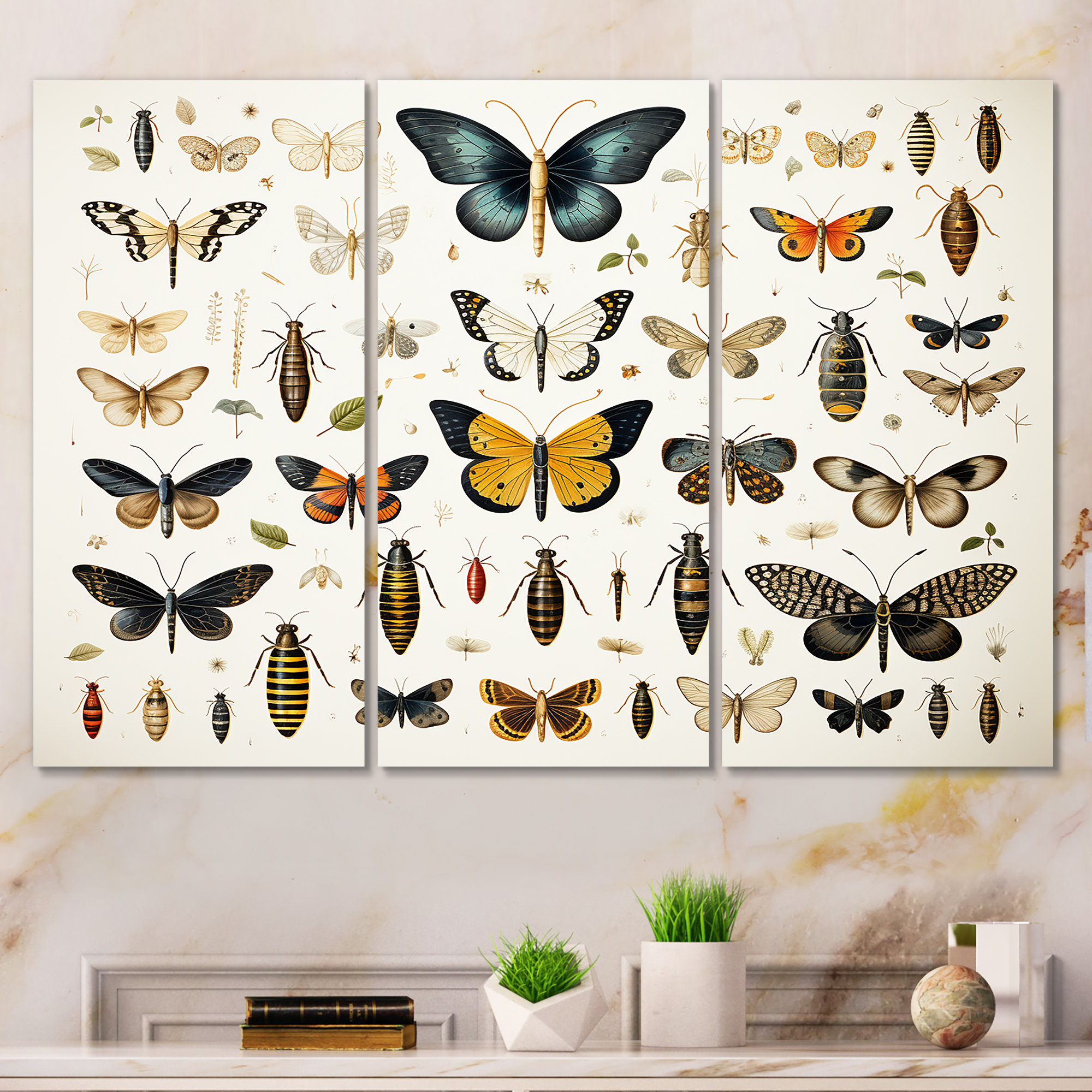 Gracie Oaks Yellow And Blue Insects And Bugs - Insects & Bugs Wall Art ...