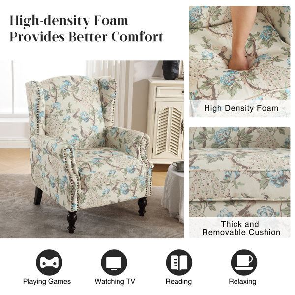 Alcott Hill® Christasha 29'' Wide Acent Chir with Nailead Trim and Ams ...