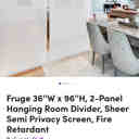 Symple Stuff Fruge 36''W x 96''H, 2-Panel Hanging Room Divider, Sheer ...