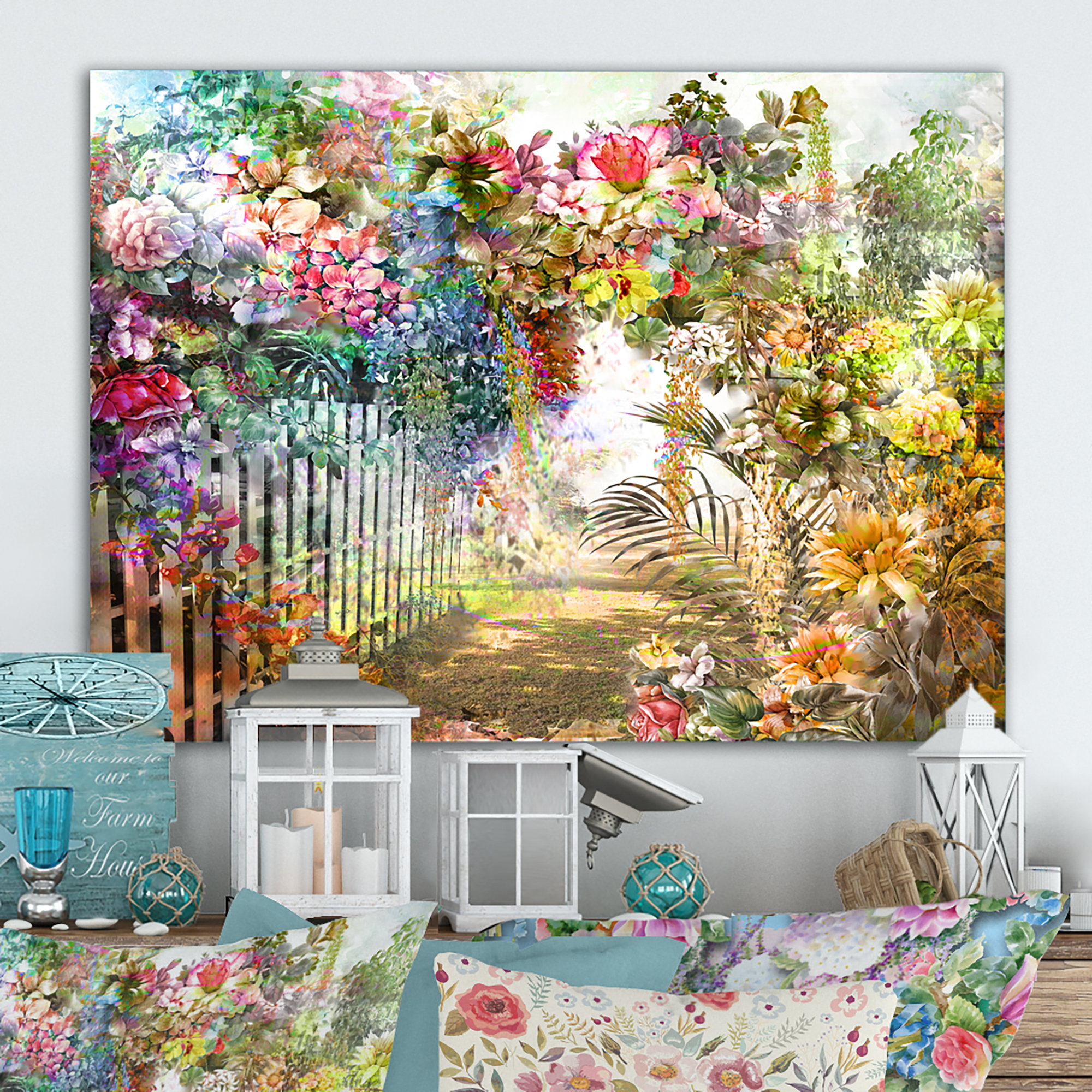 Winston Porter Modern Multi And Green Summer Garden IV - Floater Frame ...