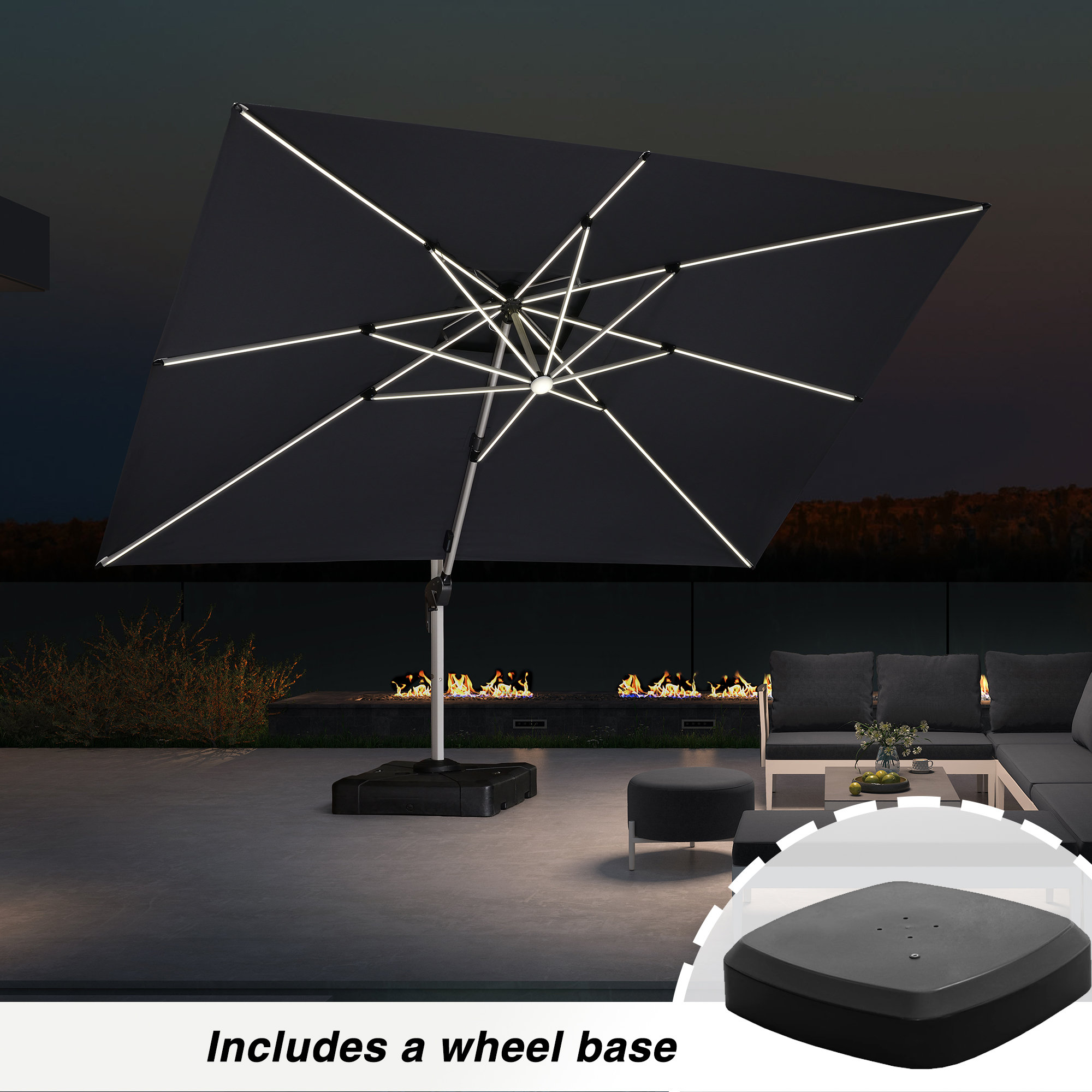 Hokku Designs 120'' X 156'' Double Top Solar Powered LED Rectangular ...