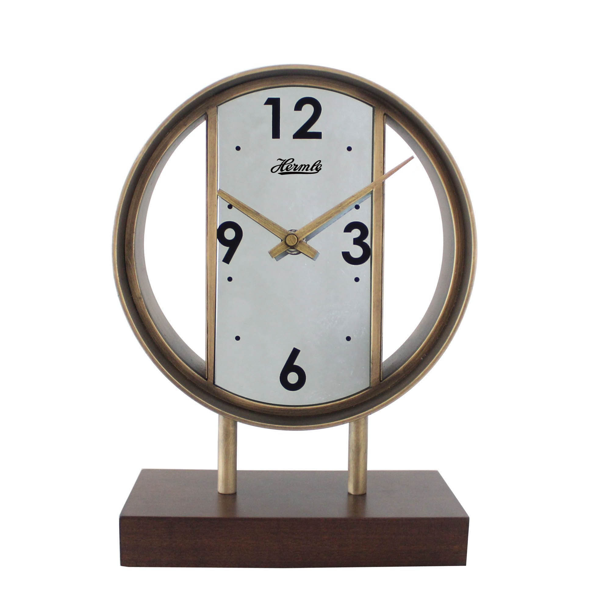 Hermle Analog Metal Quartz Movement / Crystal Tabletop Clock | Wayfair