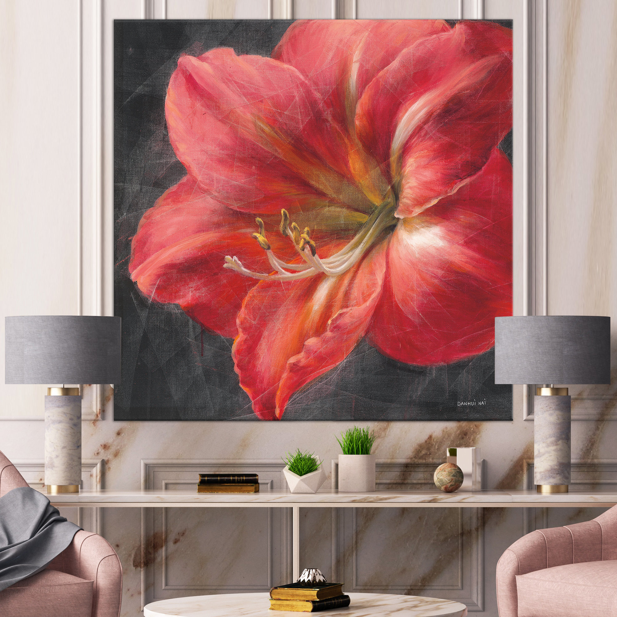 East Urban Home Vivid Red Lily III - Wrapped Canvas Painting Print ...