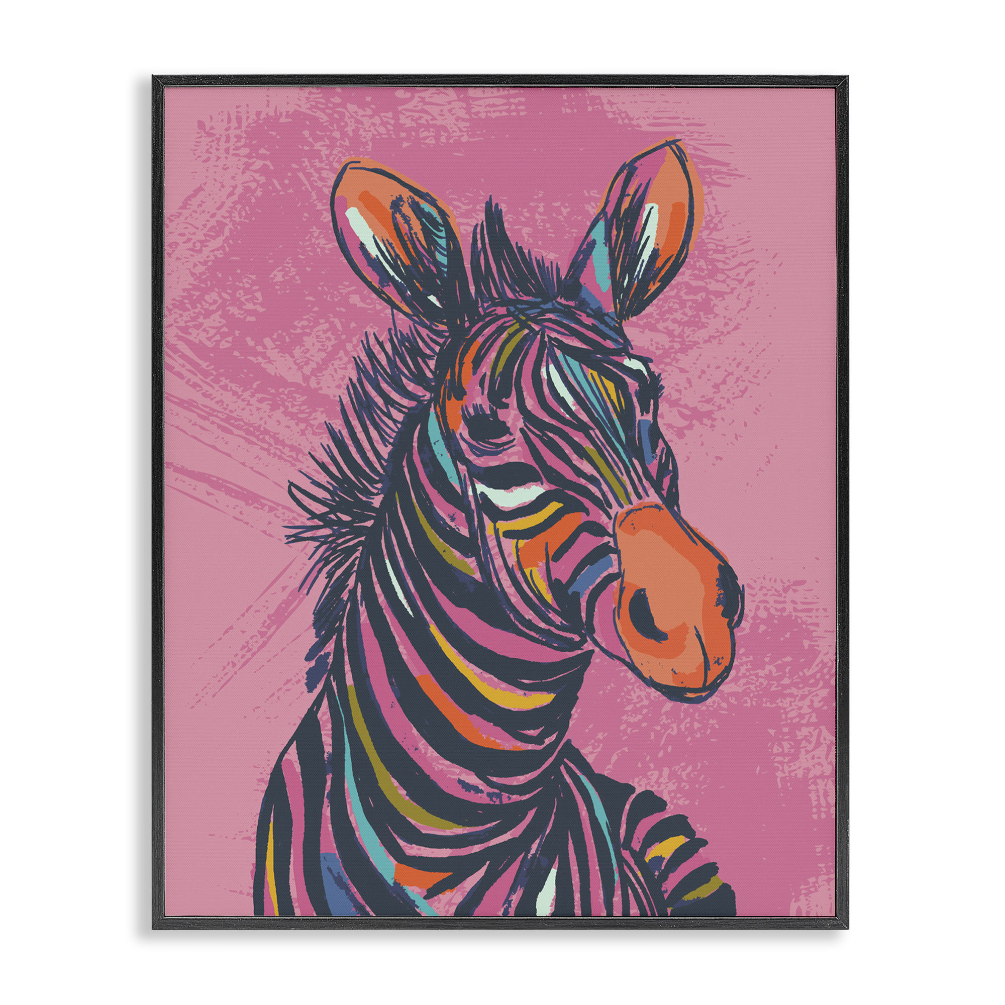 Dakota Fields Bright Stripes Zebra Giclee Art by Lisa Perry Whitebutton ...