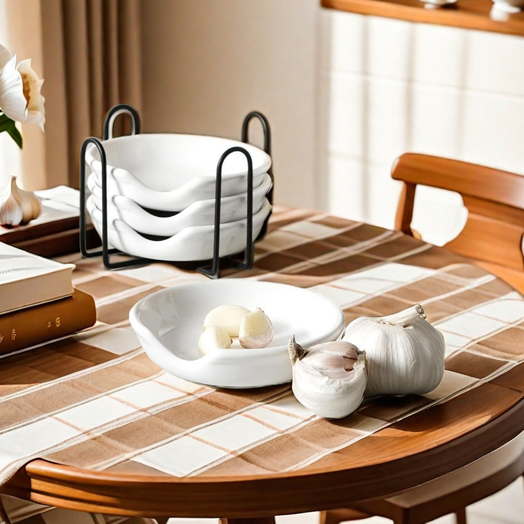 ATC HOLDINGS Ceramic Spoon Rest Set with Holder, Set of 4 | Wayfair