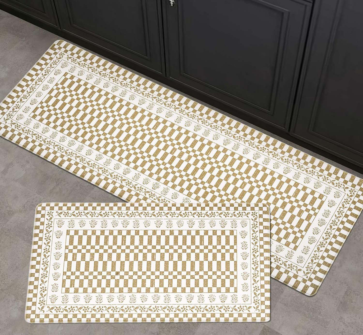 Dakota Fields Kitchen Mat Set of 2, Cushioned Foam Kitchen Mats | Wayfair