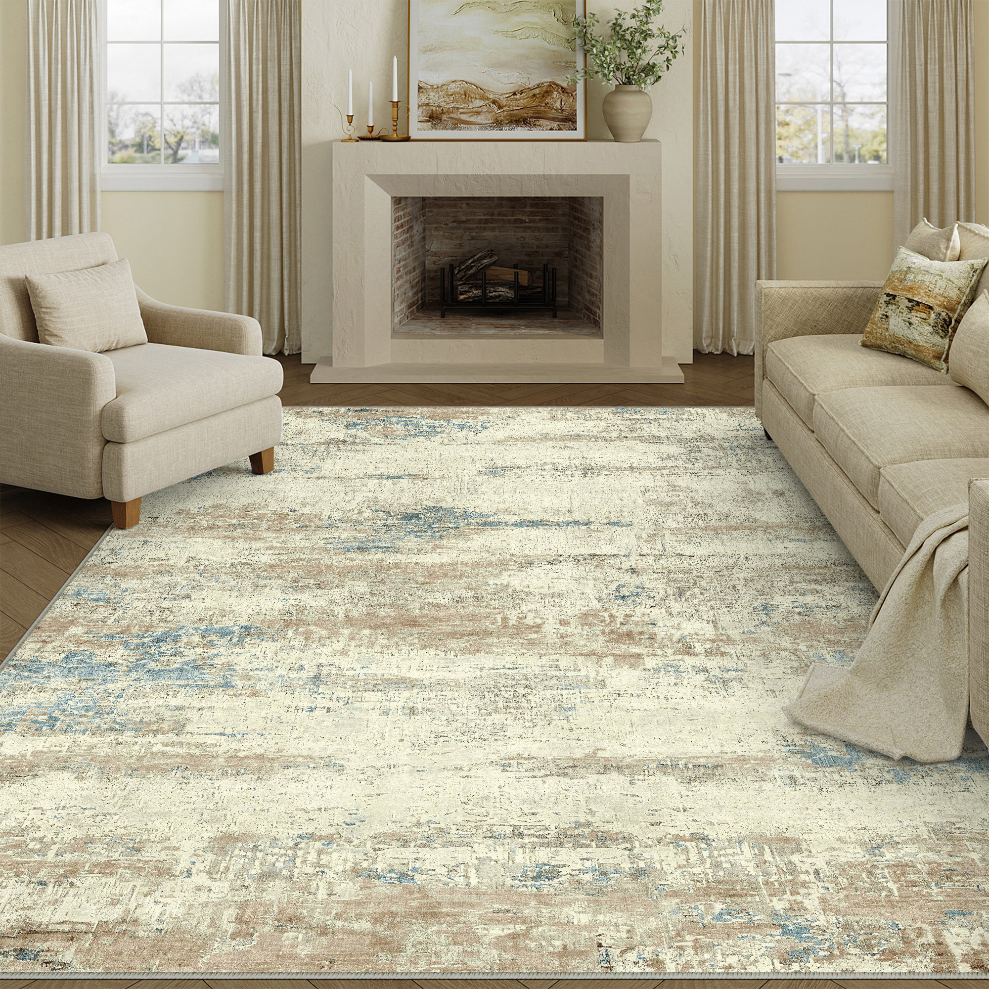 17 Stories Sarah Modern Abstract Machine Washable Area Rug & Reviews ...