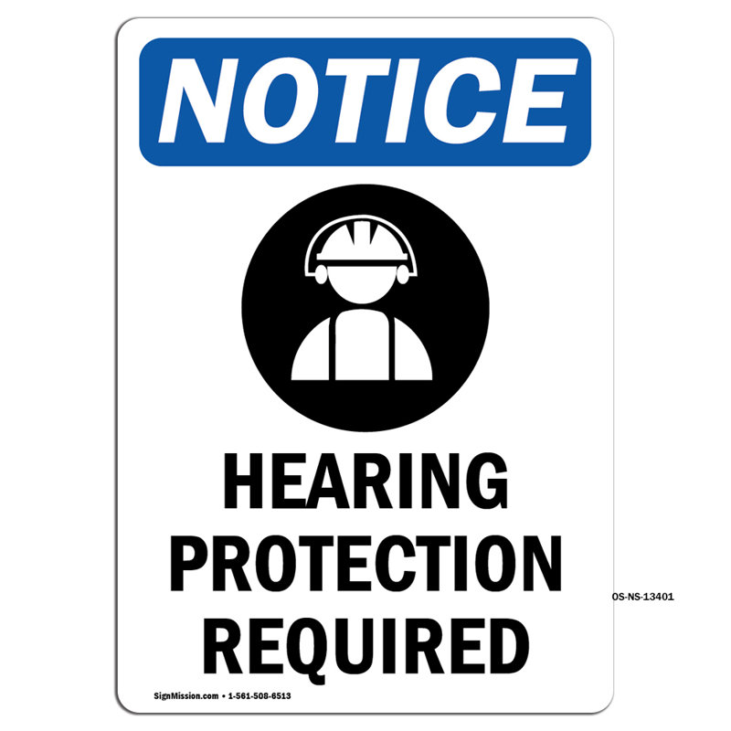 SignMission Hearing Protection Required Sign with Symbol | Wayfair