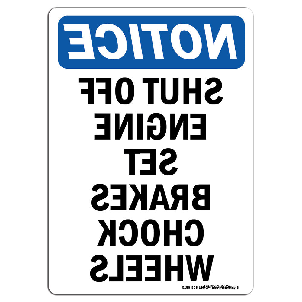 SignMission Shut off Engine Set Brake Sign | Wayfair