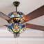 August Grove 52"W Ummuhan 5 - Blade Hand-Soldered Stained Glass Ceiling ...