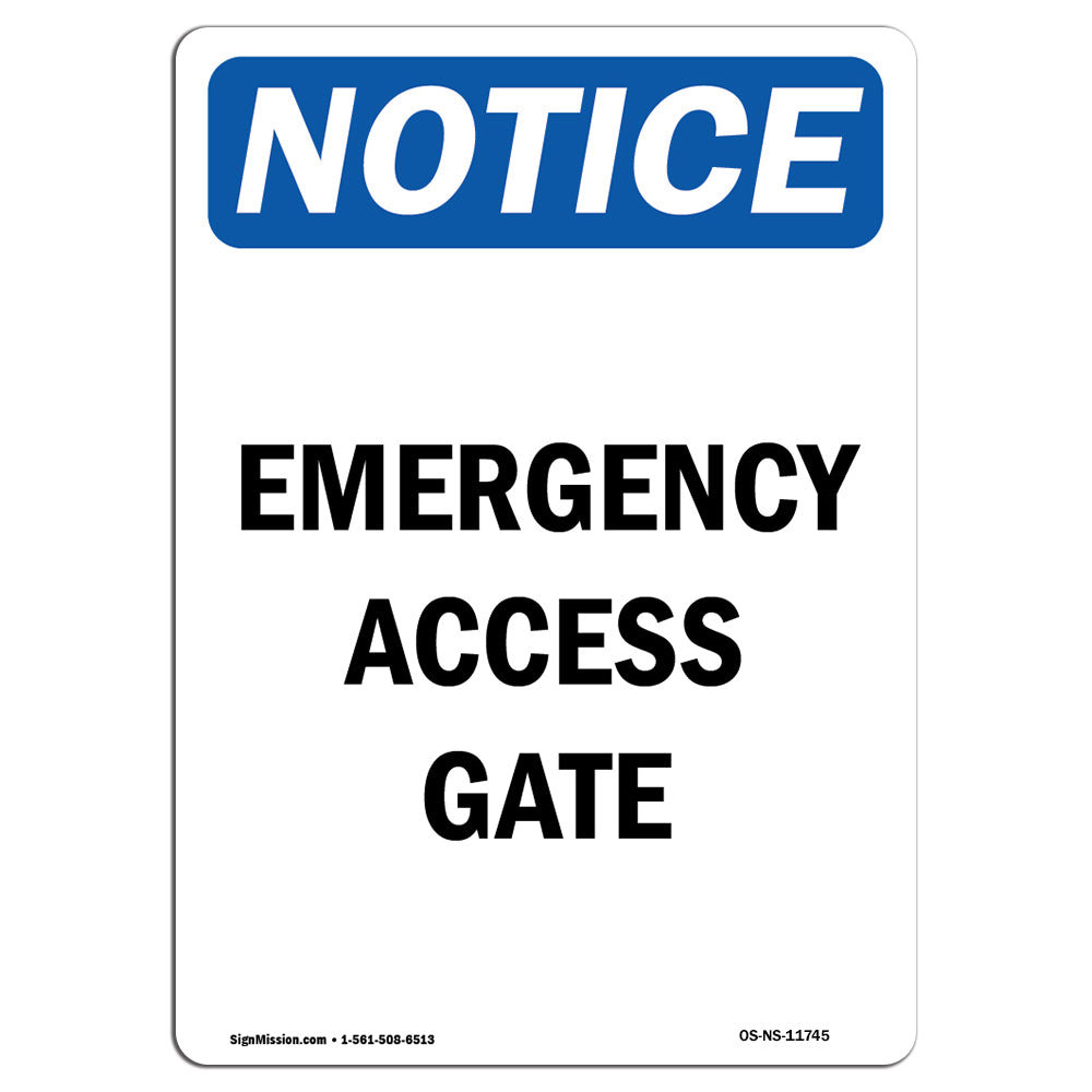 SignMission Notice - Emergency Access Gate Heavy Duty or Label | Wayfair