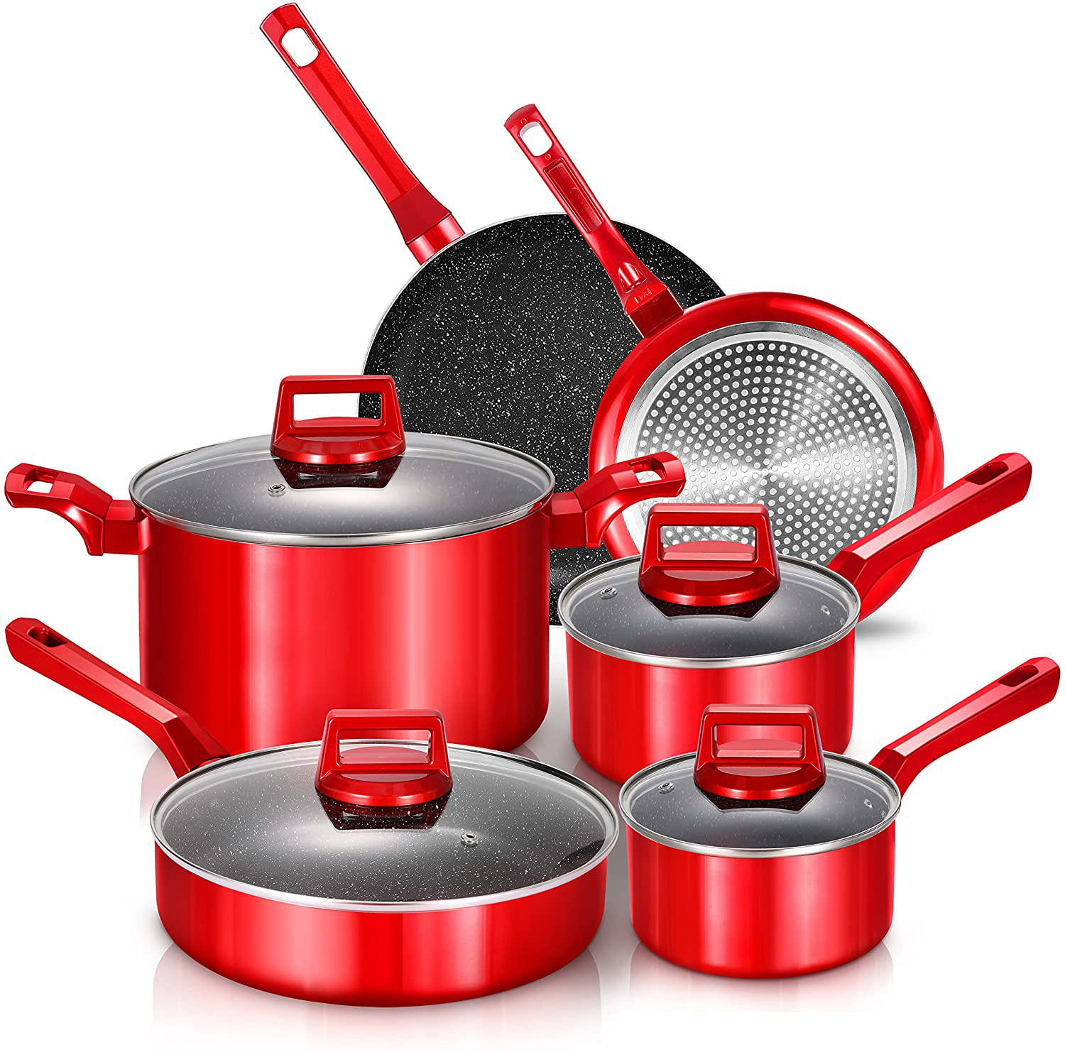 KUTIME 10 Pieces Aluminum Non Stick Cookware Set & Reviews | Wayfair
