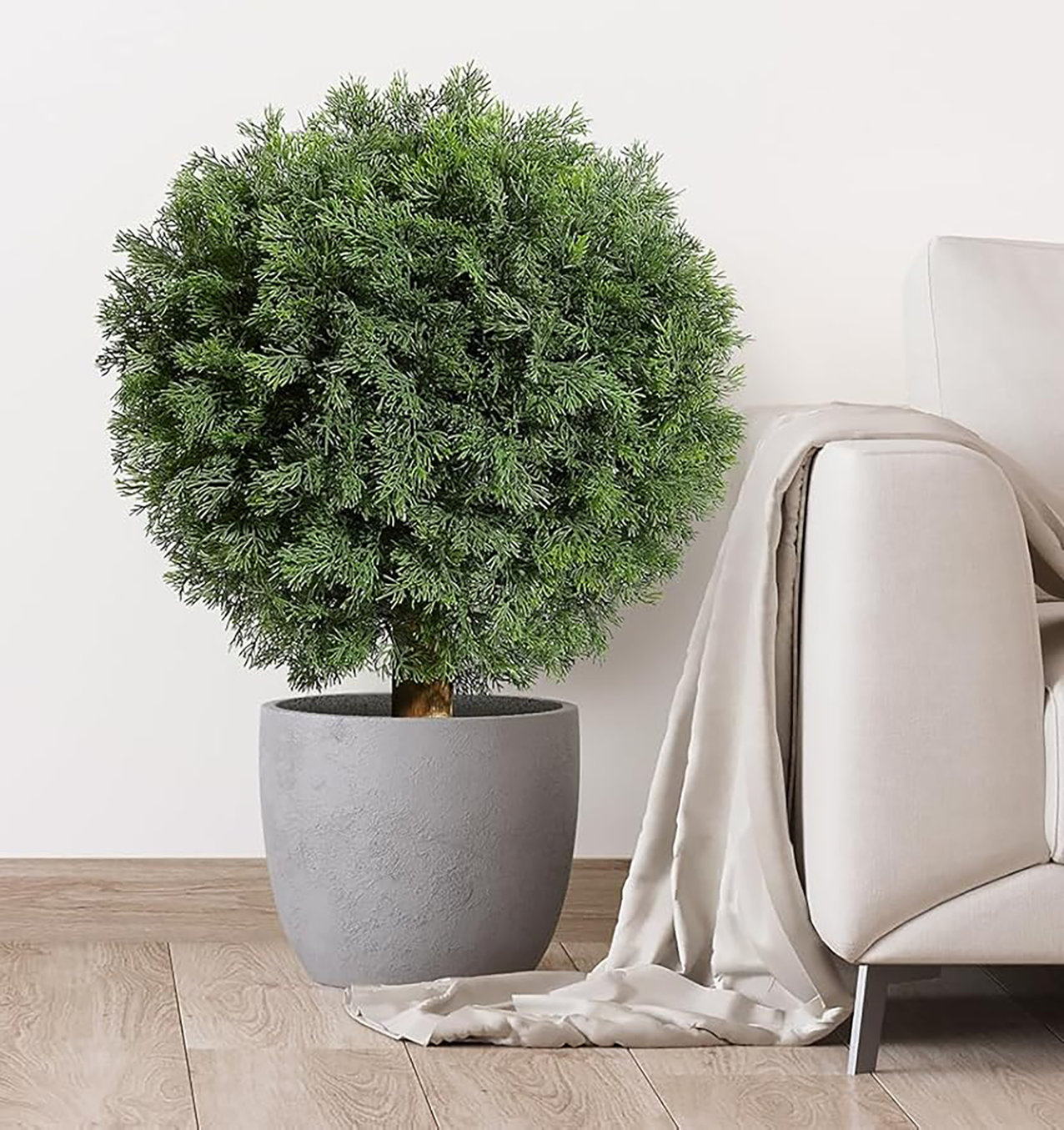 Primrue Artificial Cedar Topiary Ball Trees With Potted, Fake Cedar ...