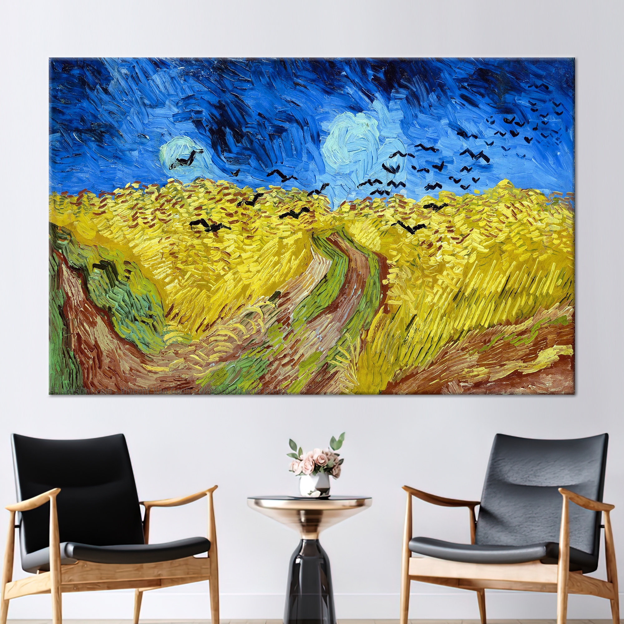 August Grove Wheatfield with Crows, Famous Poster, Nature Landscape ...