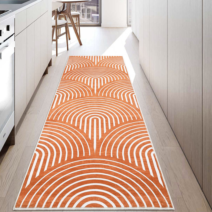 Wrought Studio Jhumki Machine Washable Abstract Rug | Wayfair