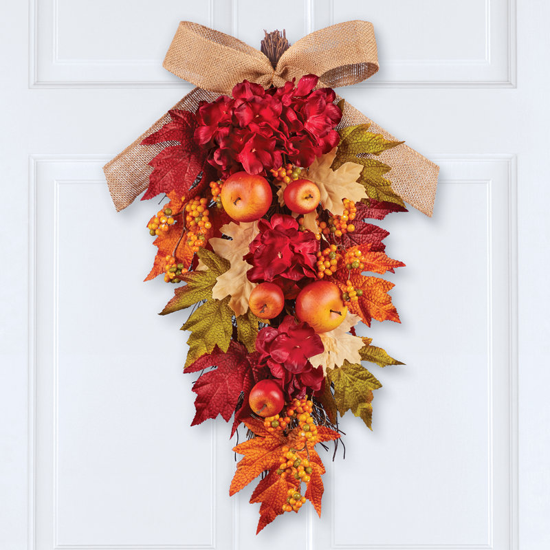 Primrue Multicolor Autumn Leaves Floral Apple Hanging Swag | Wayfair