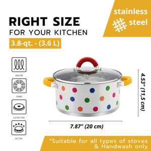 HAUS ROLAND Polka Dot Stainless Steel Soup Pot | Wayfair