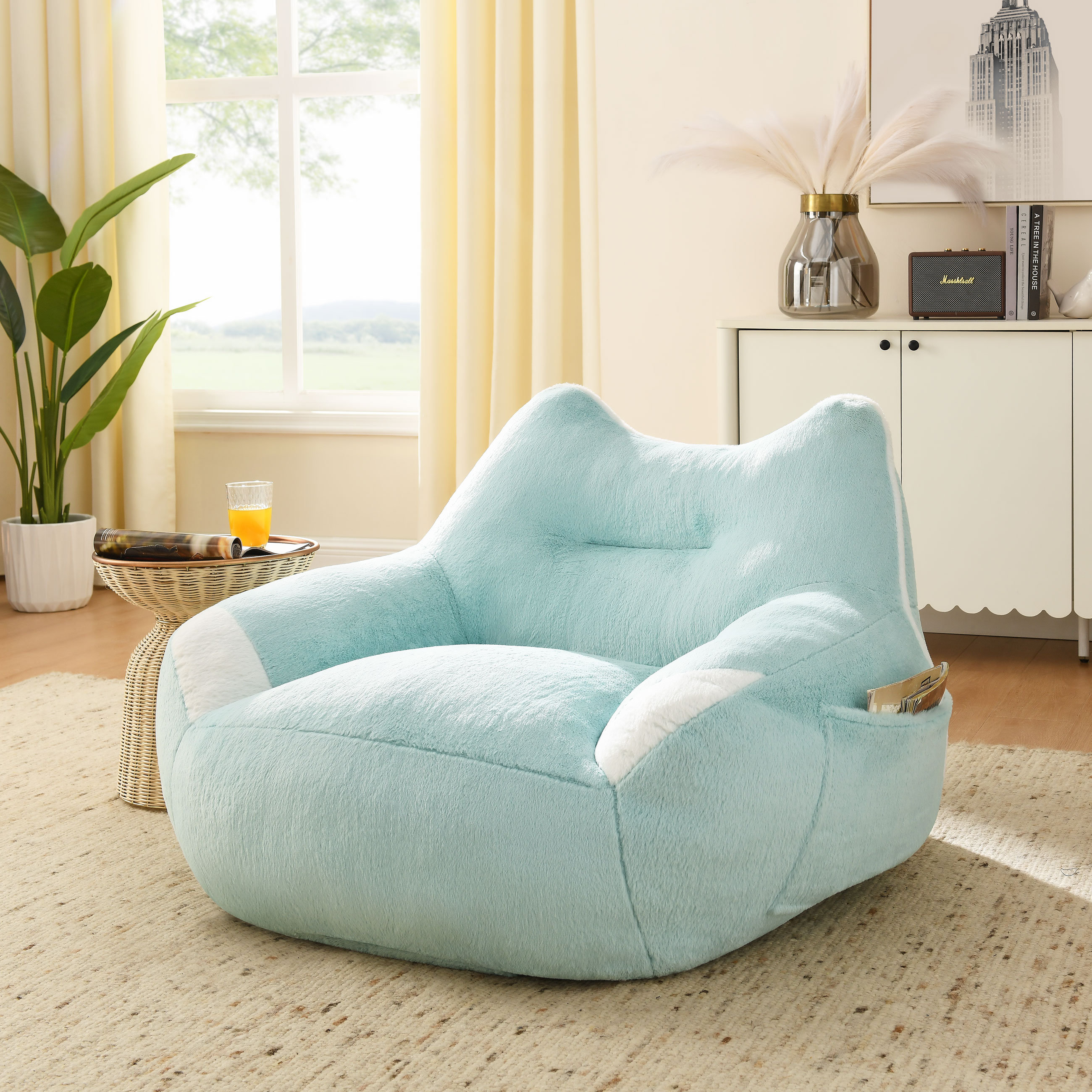 Magical Tech Bean Bag Sofa Chair With Side Pocket, Lazy Sofa | Wayfair
