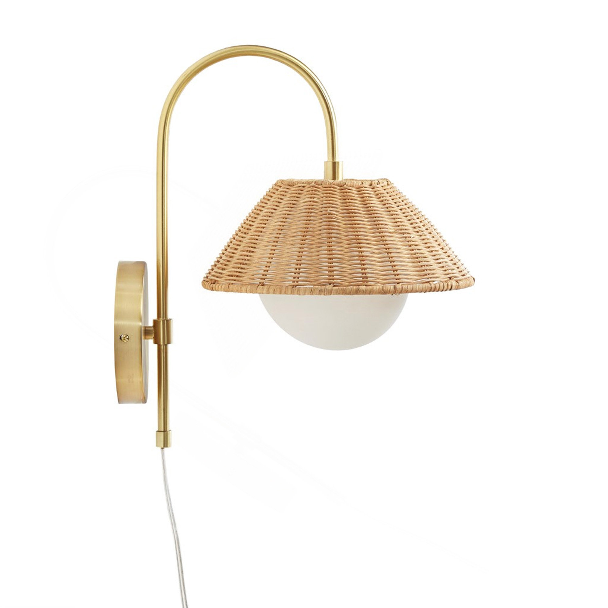 Bayou Breeze Rattan Weave Wall Sconce | Wayfair
