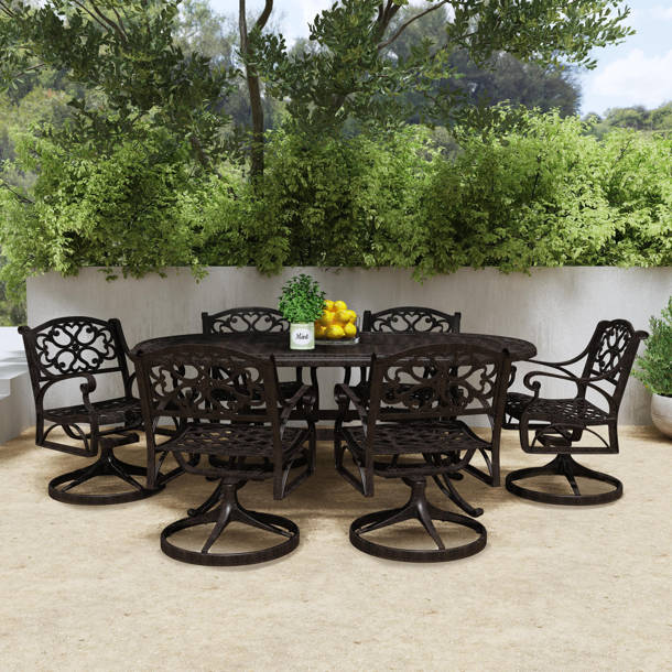 VIVIJASON 8 - Person Oval Outdoor Dining Set with Cushions & Reviews ...