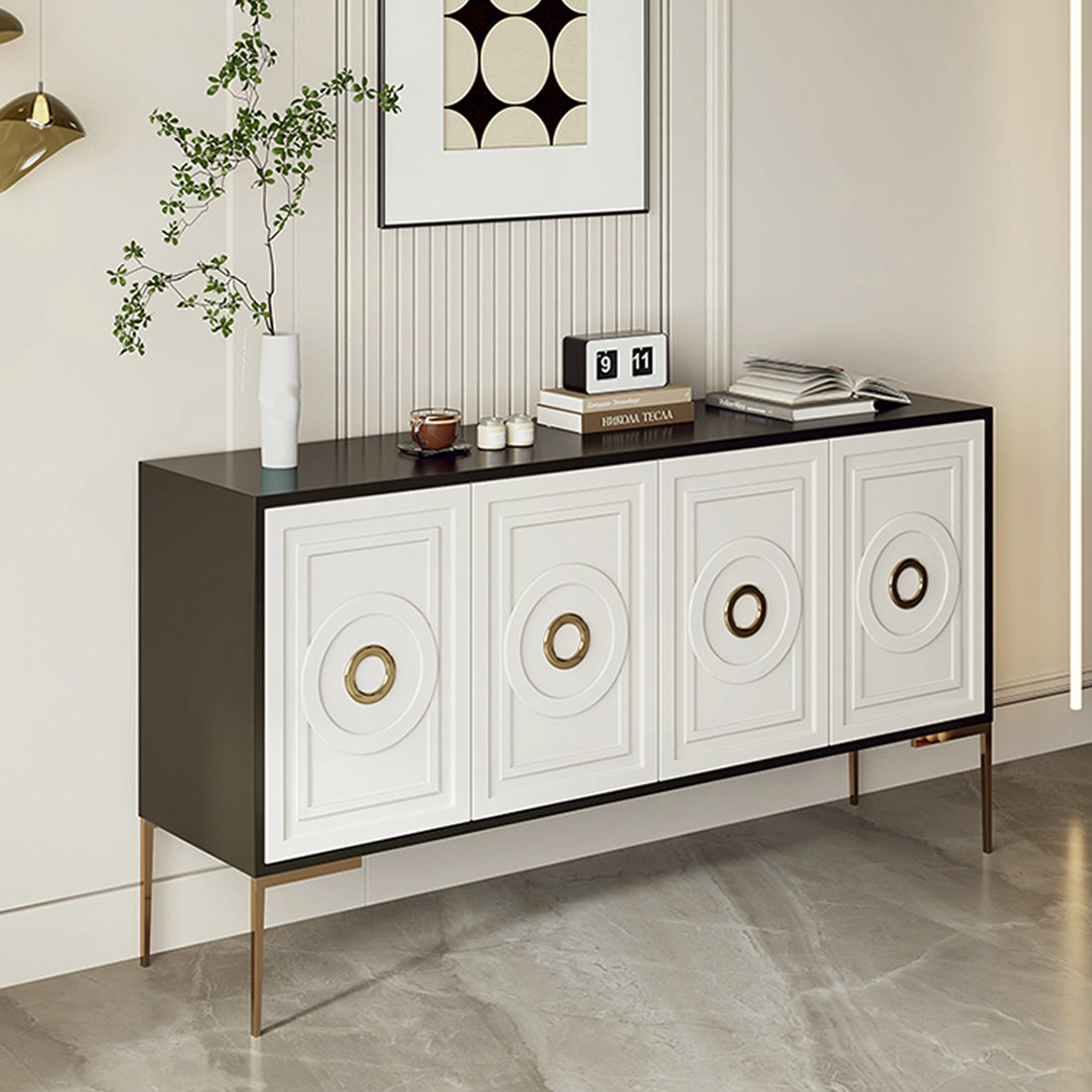 HomeCanvas Versatile Partitioned Decor Sideboard 59.06'' Sideboard ...