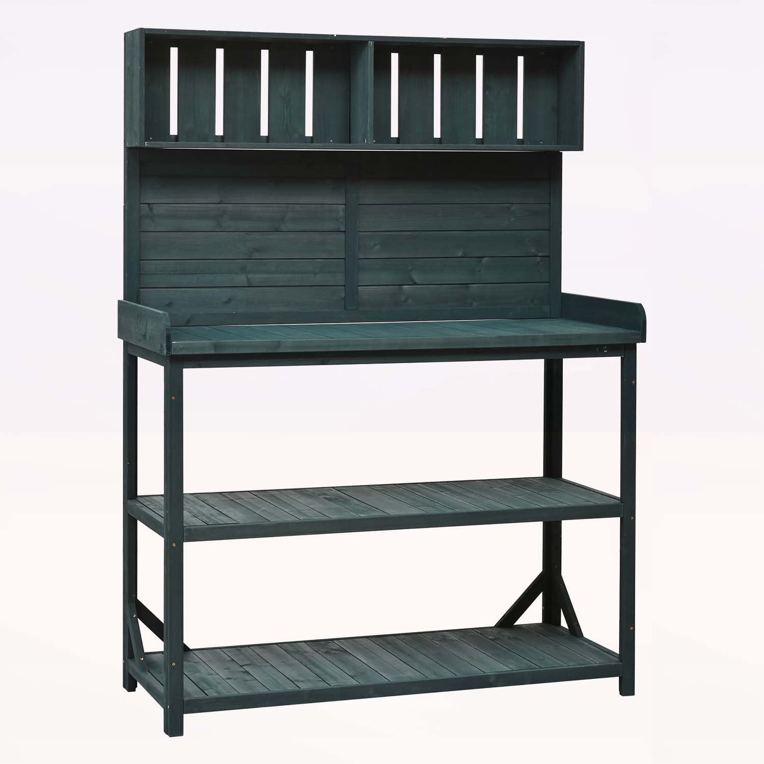 One Allium Way® Outdoor Rustic Potting Bench with Multiple Storage ...
