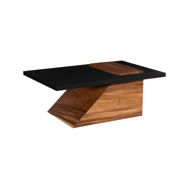 Phillips Collection Slant Coffee Table, Natural/Black | Wayfair