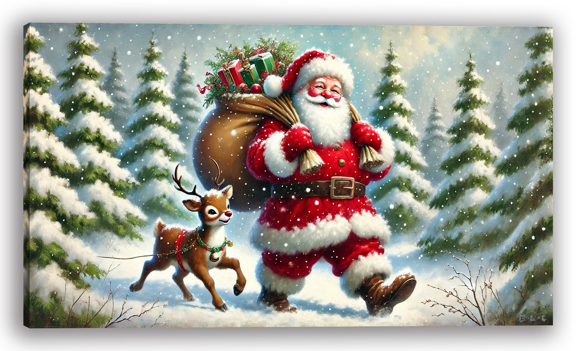 Astoria Grand Santa's Winter Wonderland - Wrapped Canvas Print Art ...