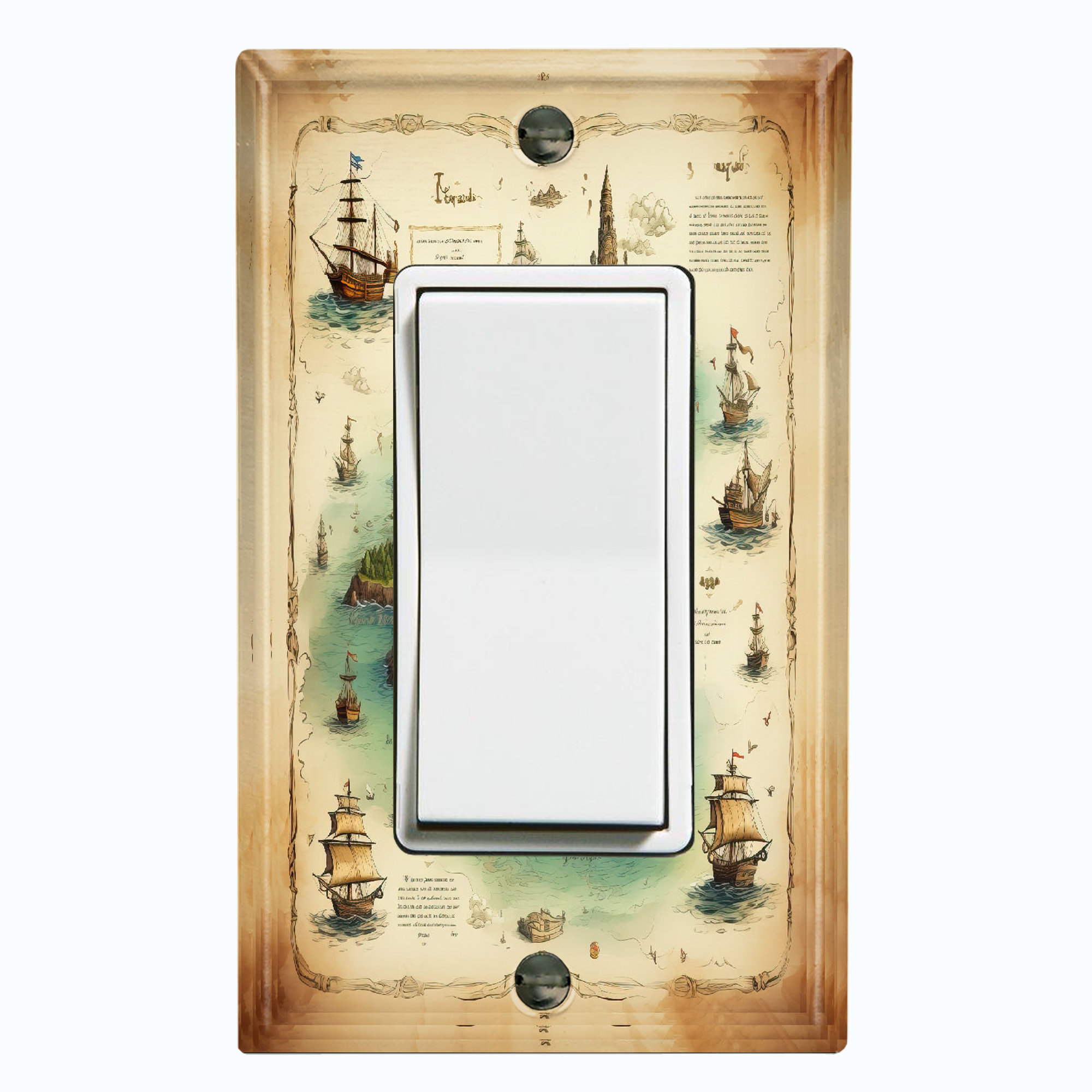 WorldAcc Metal Light Switch Plate Outlet Cover (Ship Travel Castle ...