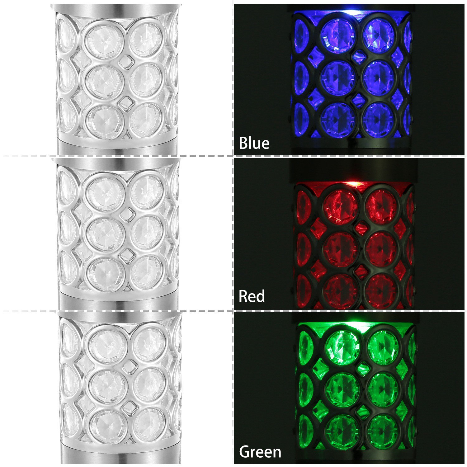 Edge Collections Solarek 6 Pack Outdoor Solar Light IP44 Waterproof RGB ...