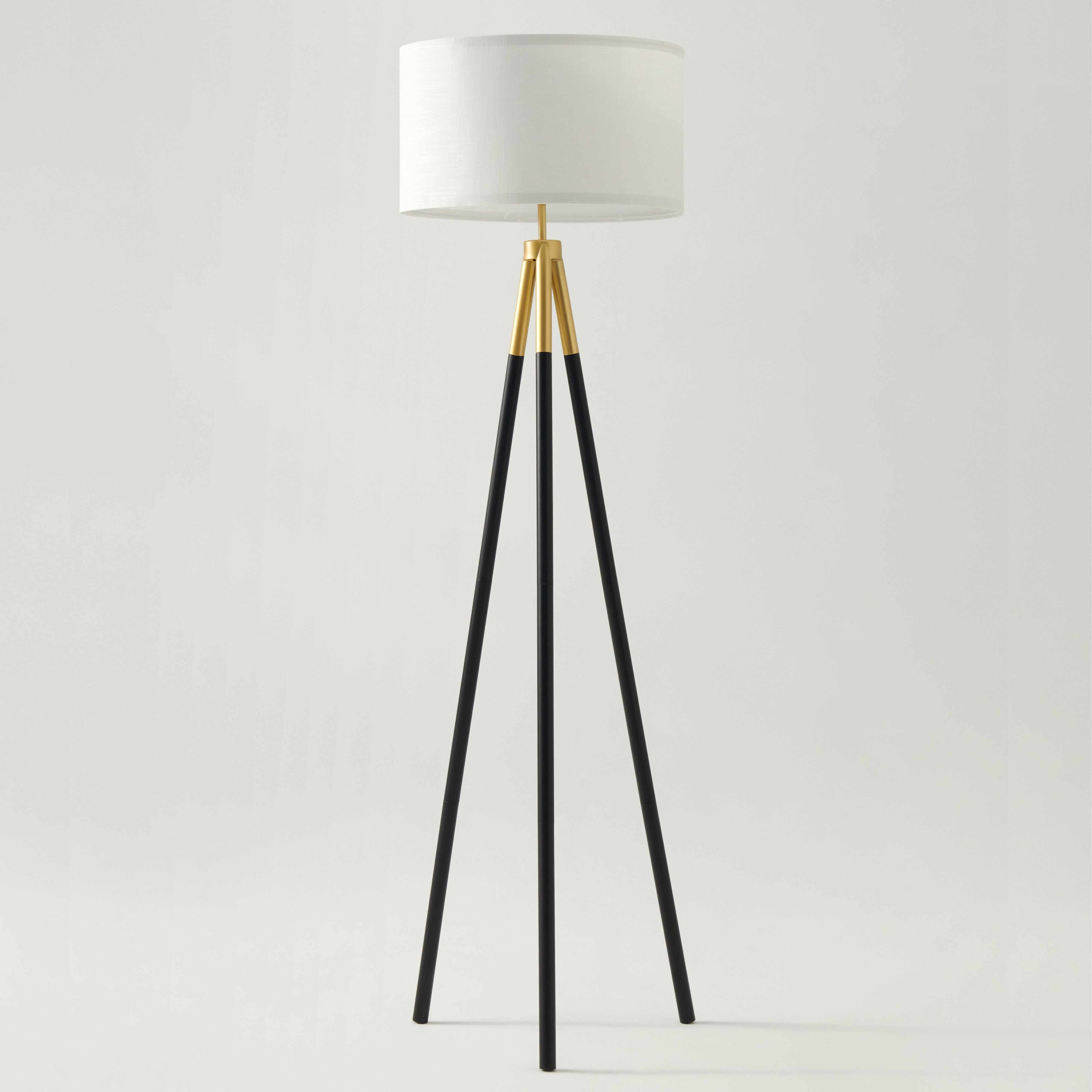 Brightech Levi 61 in. Mid Century Modern Tripod Floor Lamp with Fabric ...