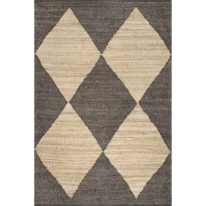 Corrigan Studio® Lowman Geometric Hand Hooked Jute/Cotton Beige/Brown ...