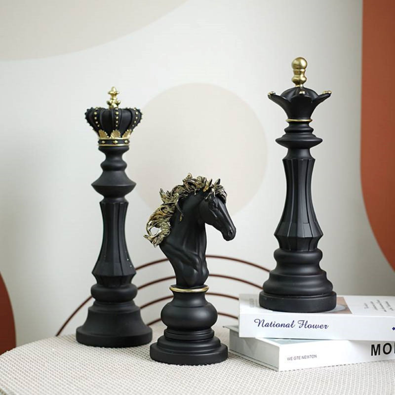 Alcott Hill® Resin Chess Decorative Sculpture With Knight, Queen And ...
