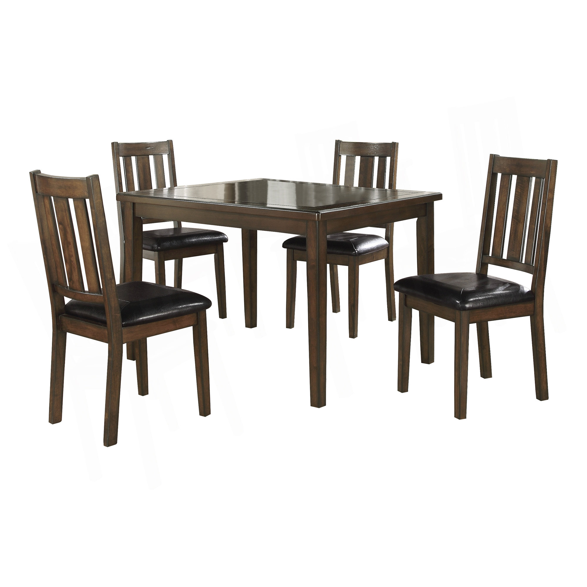 Latitude Run® Dark Brown Cherry Finish 5Pc Dining Set Table With 4 ...