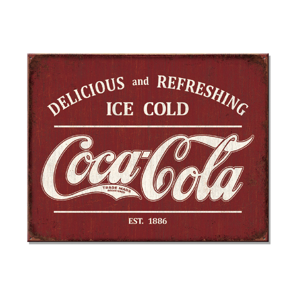 Desperate Enterprises " COKE - Est 1886 Metal Sign " - Wayfair Canada