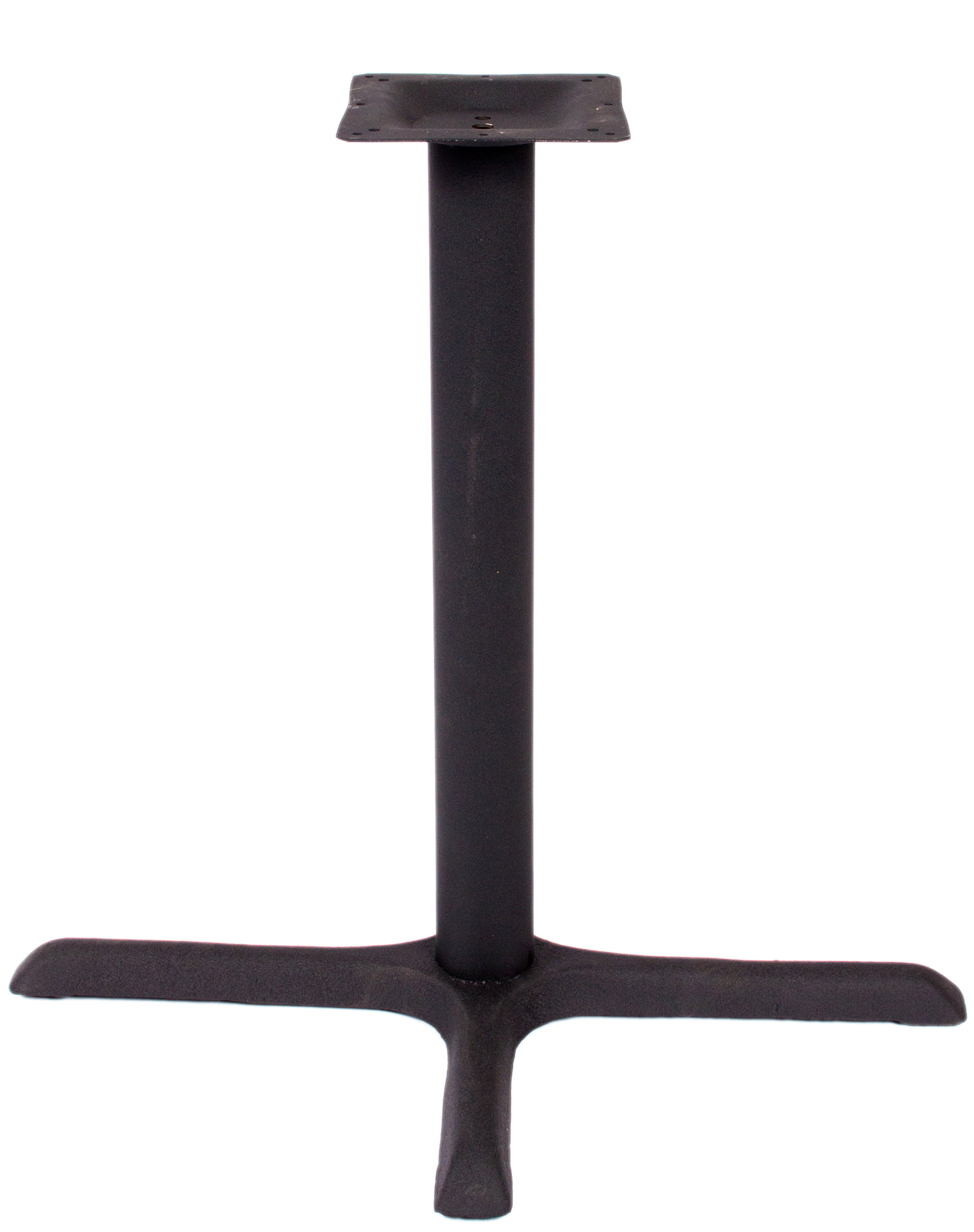 BFM Seating STB Black 24x30" Cross Indoor Dining Height Table Base 4 ...
