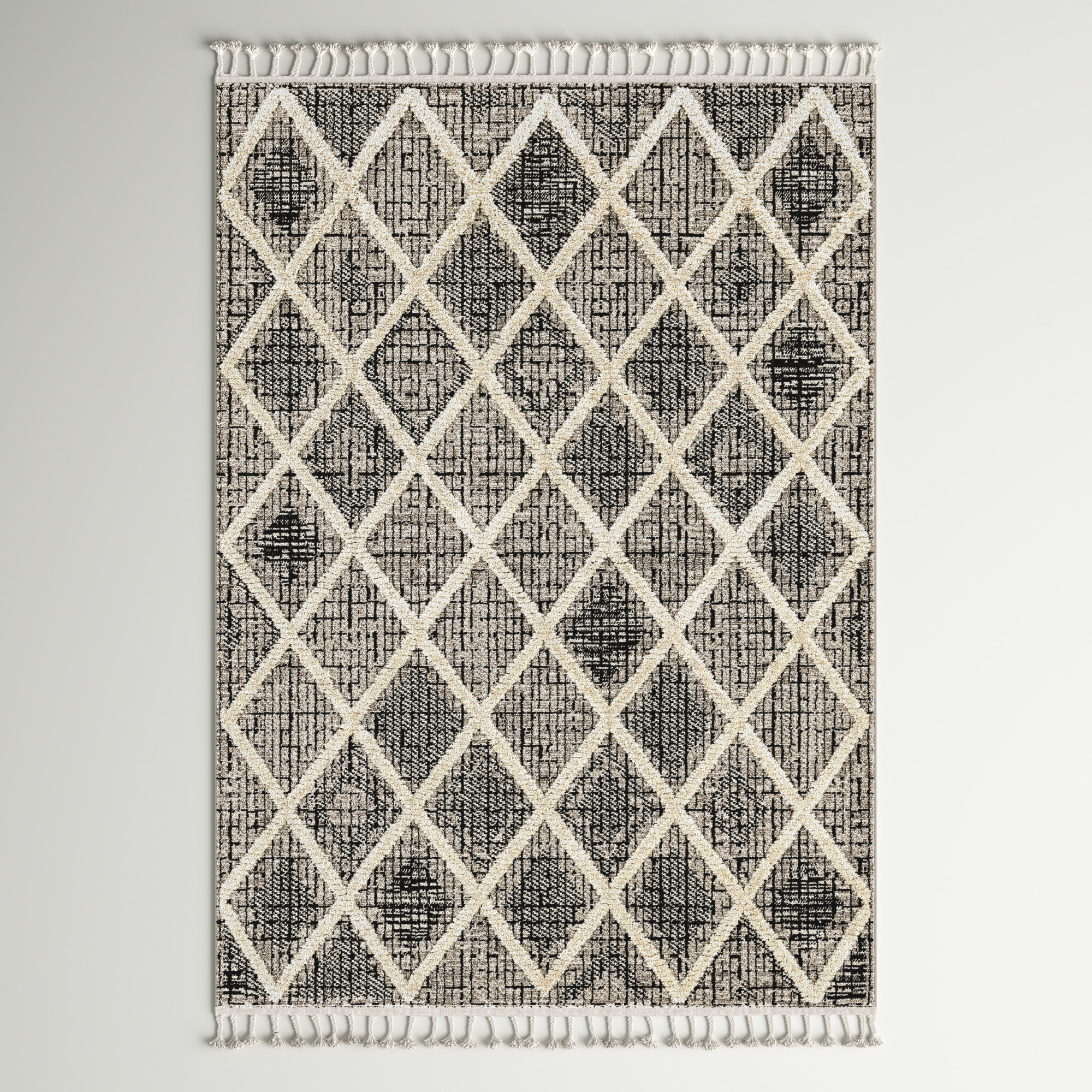 Sand & Stable™ Lexington Geometric Charcoal/Beige Area Rug | Wayfair