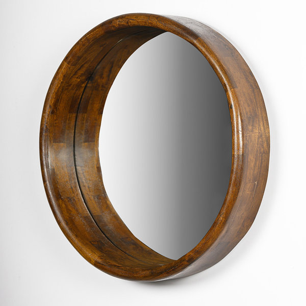 Mango-wood-round-mirror | Wayfair