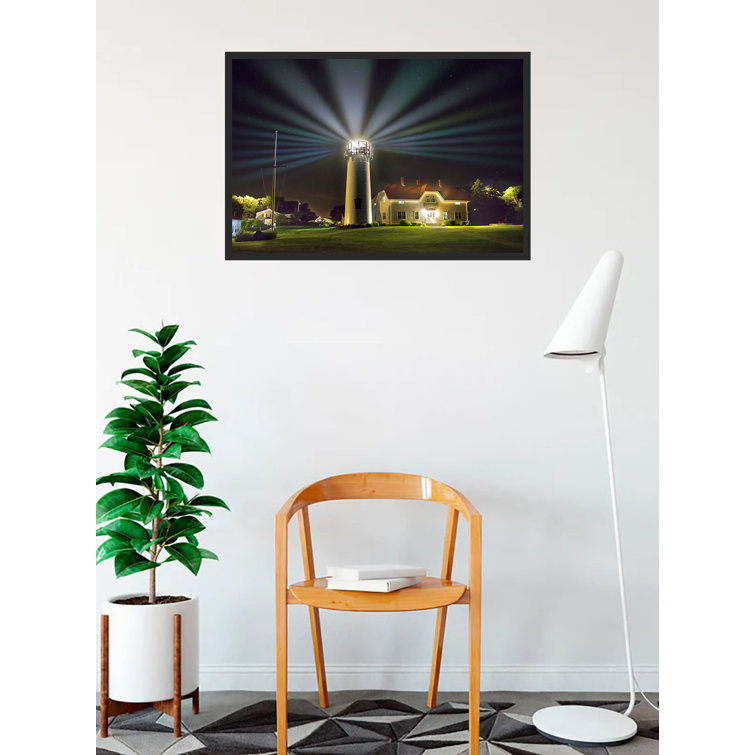 Latitude Run® Lighthouse At Night With Beacon Light Strobe by Wayne ...