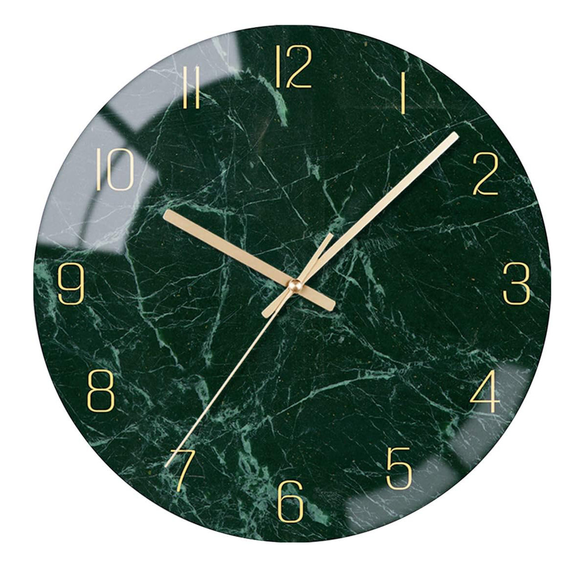 Latitude Run® Modern Marble Texture Clock Rustic Kitchen Decor 12 Inch ...