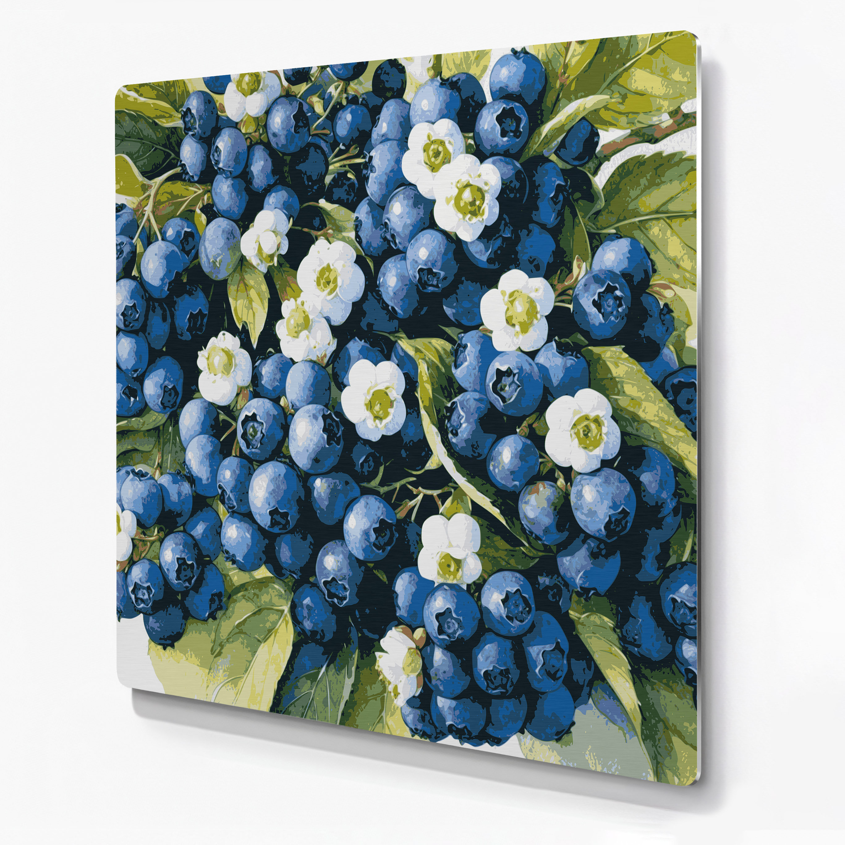 Orren Ellis Fruit Blueberry Highbush Gray Metal Wall Art | Wayfair
