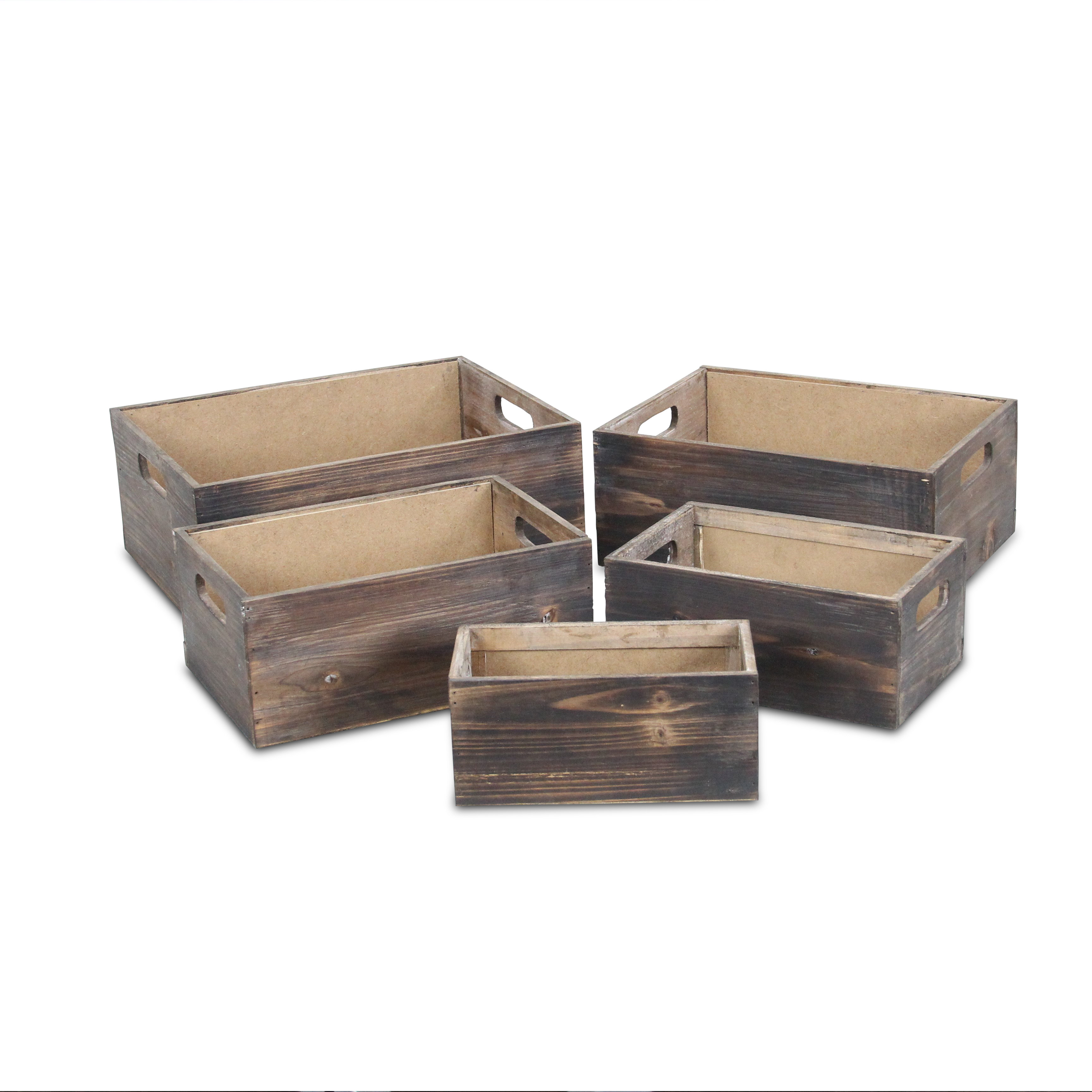 August Grove® 5 Piece Wooden Crates Set & Reviews | Wayfair
