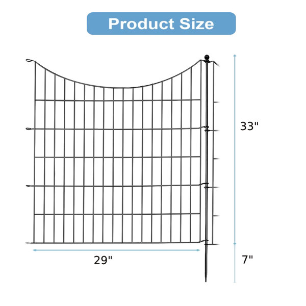 KingSo 10 Pack Garden Fence Animal Barrier Fencing, Rustproof Metal ...