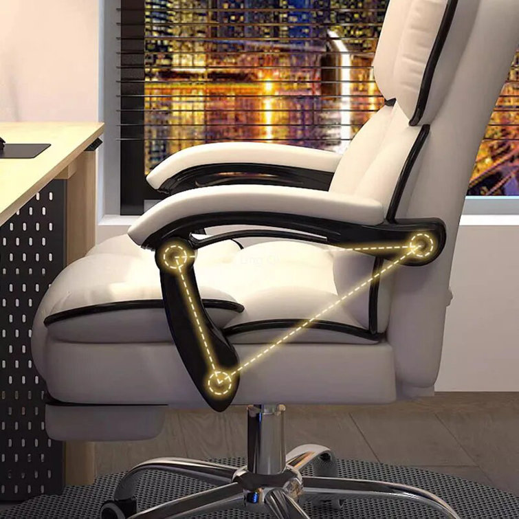 My Lux Decor Modern Computer Office Chair White Bedroom High Back Long ...