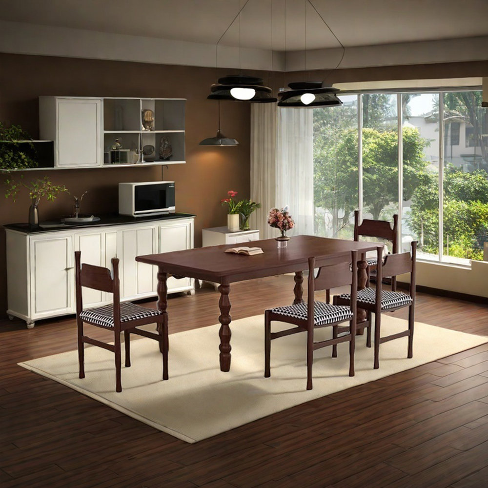 Beicang Home Vintage solid wood rubber wood dining table set | Wayfair