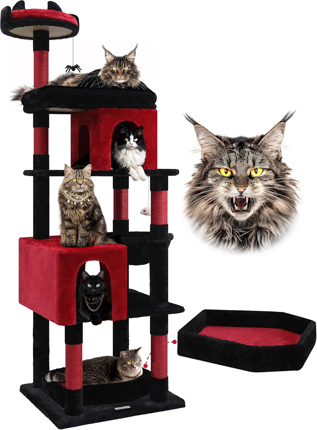 Tucker Murphy Pet™ 72 Inch Large Cat Tower with Coffin Bed, Sturdy ...