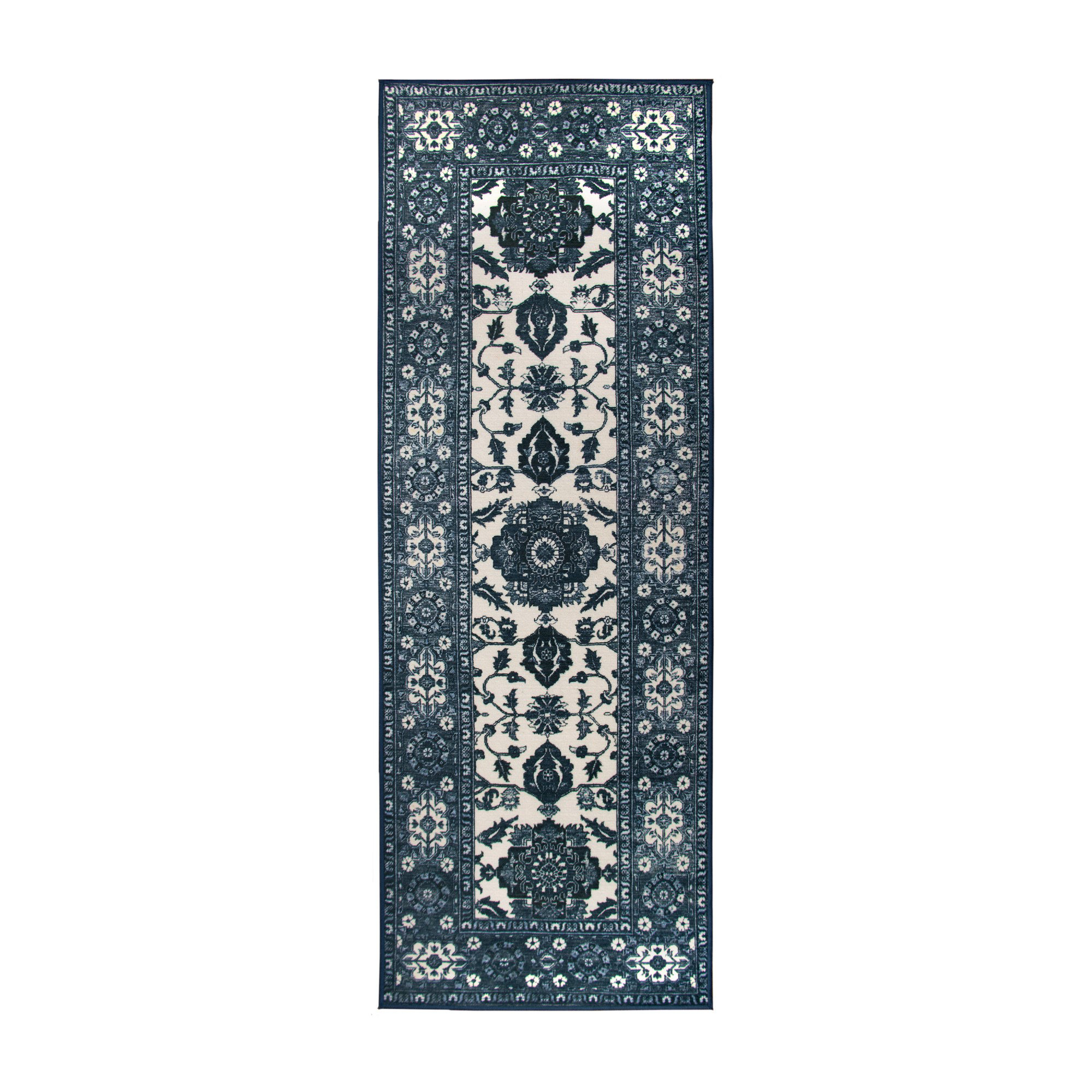 My Magic Carpet Machine Washable Runner Rug Ramage Blue 2.5X7 | Wayfair