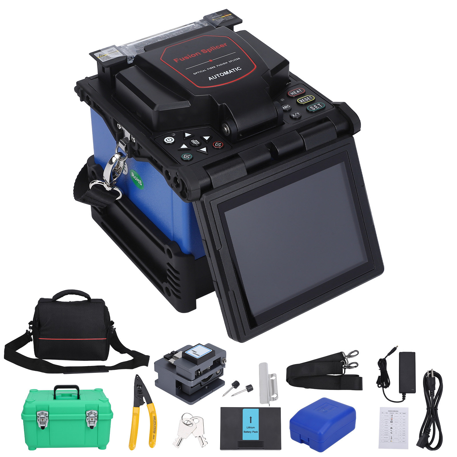 gaomon Fiber Splicer FL-118, Fiber Optic Fusion Splicer Machine With 6 ...
